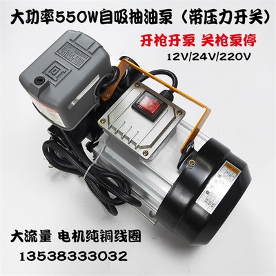 电动抽油泵12V24V220V大功率550W柴油泵大流量自吸泵齿轮泵加油机