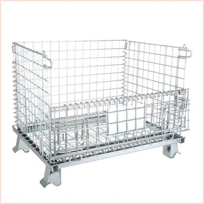 仓储笼折叠金属框快递仓储物流笼车蝴蝶笼网格铁笼网笼带轮笼