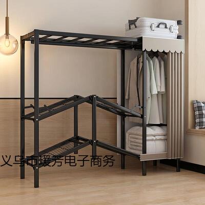 免安装衣柜家用卧室折EHZ租叠简易布衣柜出房结架实纳耐用钢收柜