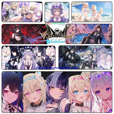HololiveEN三期生Shiori Bijou Nerissa Fuwawa Moccco锁边鼠标垫