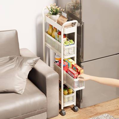 厨房夹浴室置物架玄篮关收纳菜子厕所门TC-20257缝后抽拉小车多层