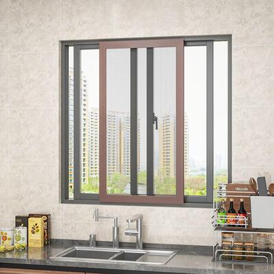 &纱窗网自装推平拉式移金刚网合铝做金窗户现不锈钢纱IQR窗防蚊沙