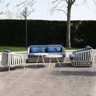 户外沙发组酒藤店景工点软装程样板137间花园藤椅露台庭院沙合发