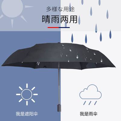 2026年新款创意新款免折伞遮阳三折全自动安全式易速收晴