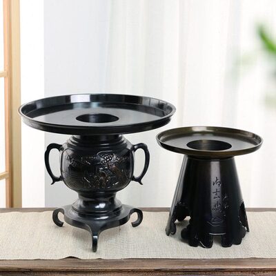 日式回流博端铜器池坊花瓶御玄猪鹤首禅意中式插花器皿薄端