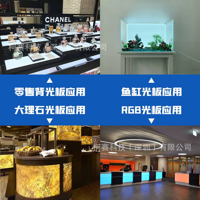 LED导光板三件套亚克力背光源商业照明发光背板源头工厂发光板