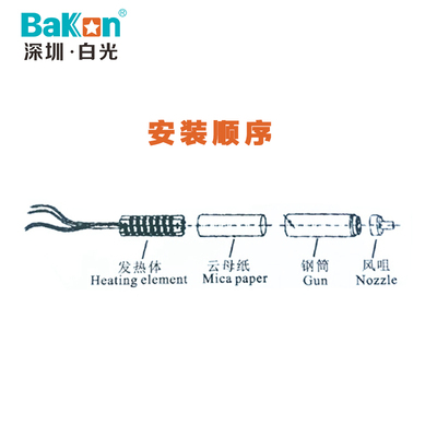 原装白光BK853S热风枪发热芯 SBK850B/858D拆焊台870A/701D发热芯