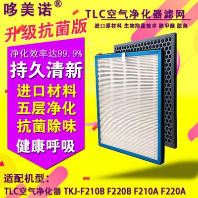 配TLC空气净化器过滤网TKJ-F210B F220B F210A F220A滤芯全套2片