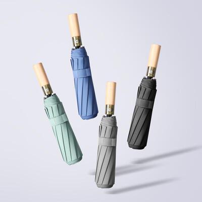 2458全自雨伞大男女超量大号抗风加厚实三折叠晴雨伞定制结广动告