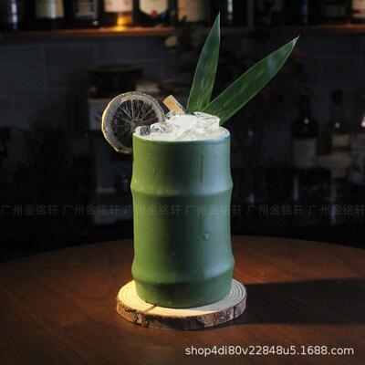 陶瓷TIKI彩绘鸡尾酒杯个性中国风竹子竹节造型杯复古夏威夷提基杯