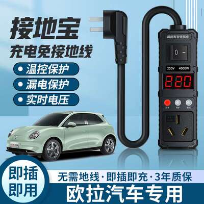 Z3E欧拉黑猫IQ白猫R1好猫专用接地宝免地线转换器新能源车充电线