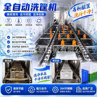 海GDX供洗应笼鸡周转箱清洗机 产品塑料筐清洗设备 全自动周转筐