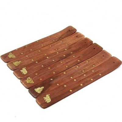 印度进口纯手工铜饰木香板 檀香线香香熏香具 点香座香插香座香条