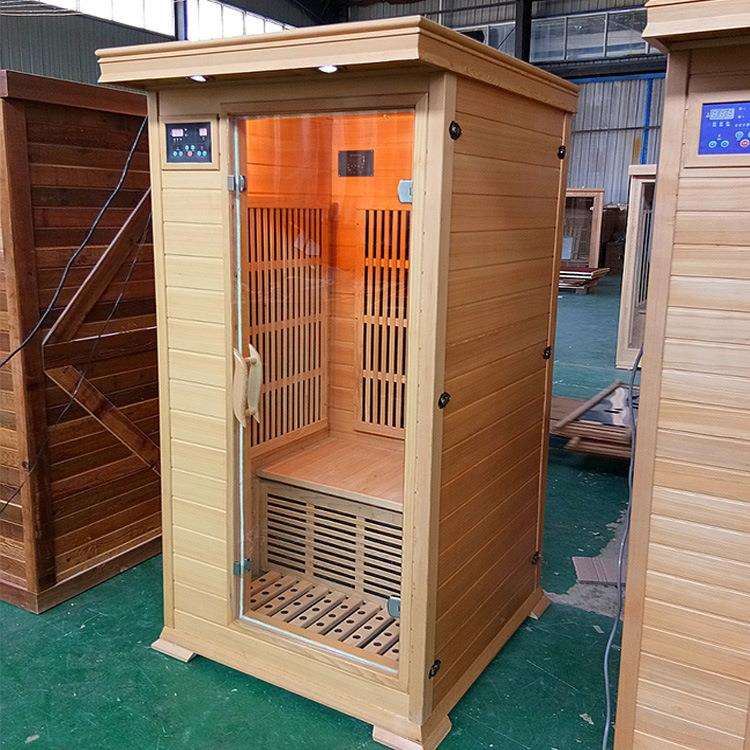 厂家供应铁杉实木单双人家用移动汗蒸房家庭光波房远红外桑拿设备