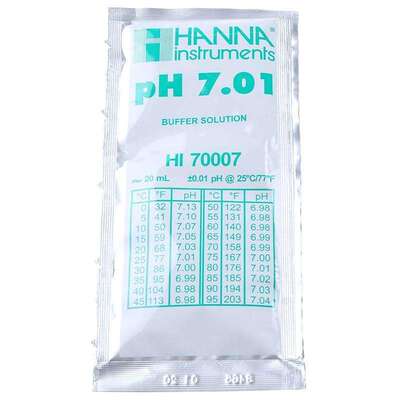 Hanna HI70007C pH缓冲液20ml袋装 7.01校准便携