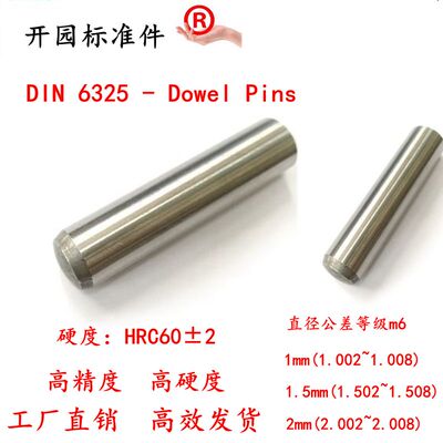 直径1/1.5/2德标DIN6325正公差圆柱销轴承钢淬火销钉定位销HRC60