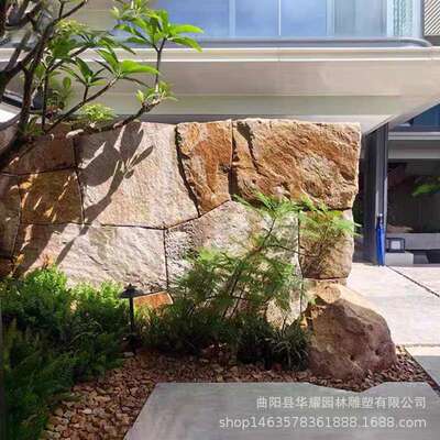 天然砌墙石石文化石乱形墙外砖垒砌石板别墅花园铺路石砌石墙