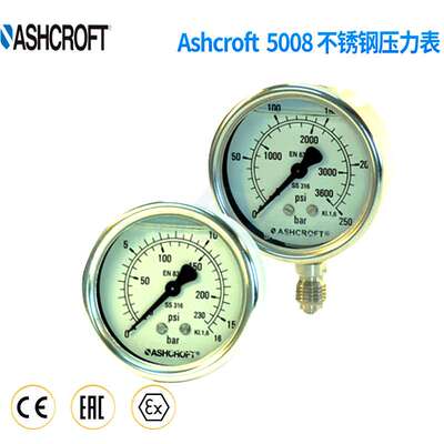 雅斯科ASHCROFT5008全不锈钢压力表