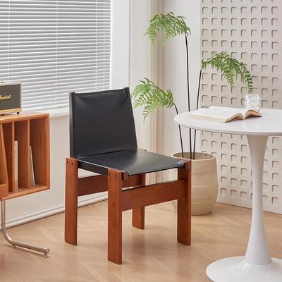 高端中古风轻奢家用客厅实木餐椅新中式复古僧侣椅休闲靠背书桌椅