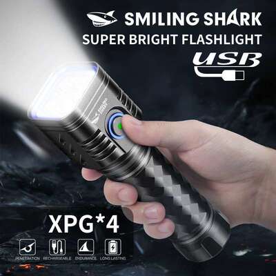 Four-bead fixed focus rechargeable flashlight for outdoor us