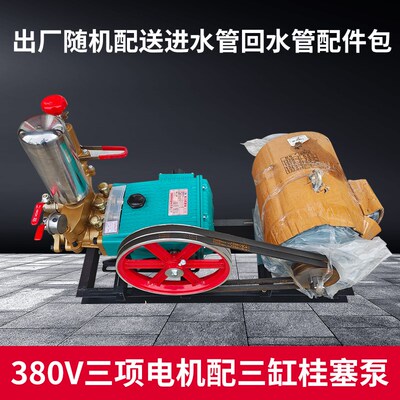 380V铜电机11KW配套340/380/450型海顺三缸柱塞泵高压清洗喷雾器