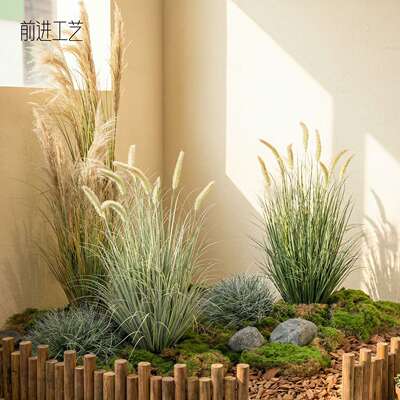 仿生绿植狗尾巴草洋葱草盆栽INS风餐厅造景Artificial plants