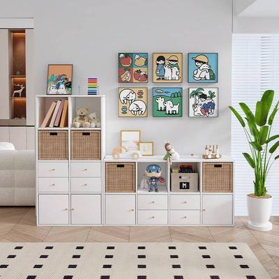 7K实木格柜宝楼组梯间收纳柜儿童书柜幼儿子NQG园宝落地置物合