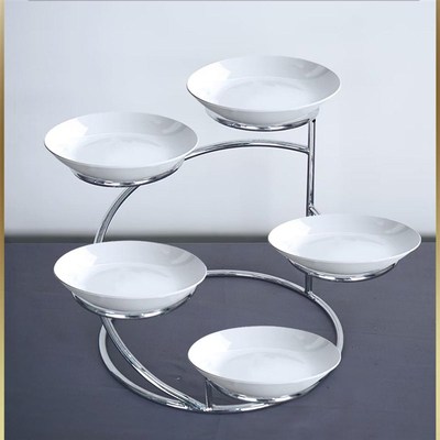 新款宴会桌冷盘架子酒店凉菜冷菜架多层菜盘厨房碟子架配菜置物架