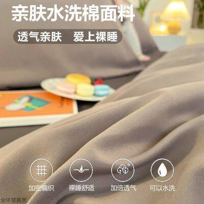 亲肤裸睡母婴品质约简加四件套床单ZDX被套毛厚学生宿舍床上三件