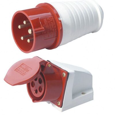 工业航空防水公插头明装插座配套 16A 220-380V3P+N+E 五线三相