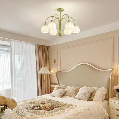 谱奶油风中古南瓜灯吊全光温馨法式田园公AW1265房客厅主卧主吸顶