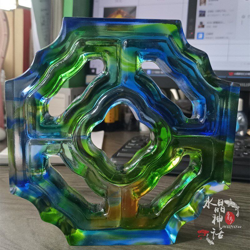 古法琉璃墙砖 窗花摆件 彩色玻璃砖G隔断 酒店工程装饰支持打样板