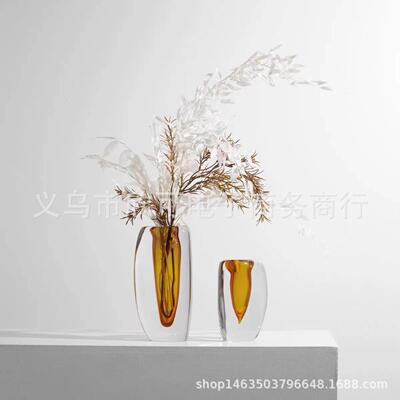 饰现轻奢花BJ17A瓶摆灰绿色件透明玻璃代插花器样板房客厅家居装
