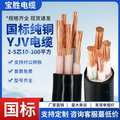宝胜国标YJV铜电缆线2 n3 4 5芯6YJY10充电桩16VV25三相35+1+2平