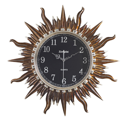 欧式奢华现代壁钟太阳艺术造型大挂钟客厅家用壁挂钟表静音石英钟