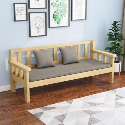 全实长长椅沙发椅阳台648客厅出租屋简易休闲长椅双人子三人沙木发椅