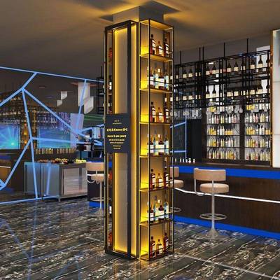 工吧业风酒架吧酒架NDW壁光挂吧台铁艺墙上清柱子发装饰红酒柜展