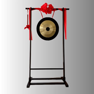 1.66米锣带架40公分60cm锣鼓金色铜I锣架子开业活动道具黑边色铜