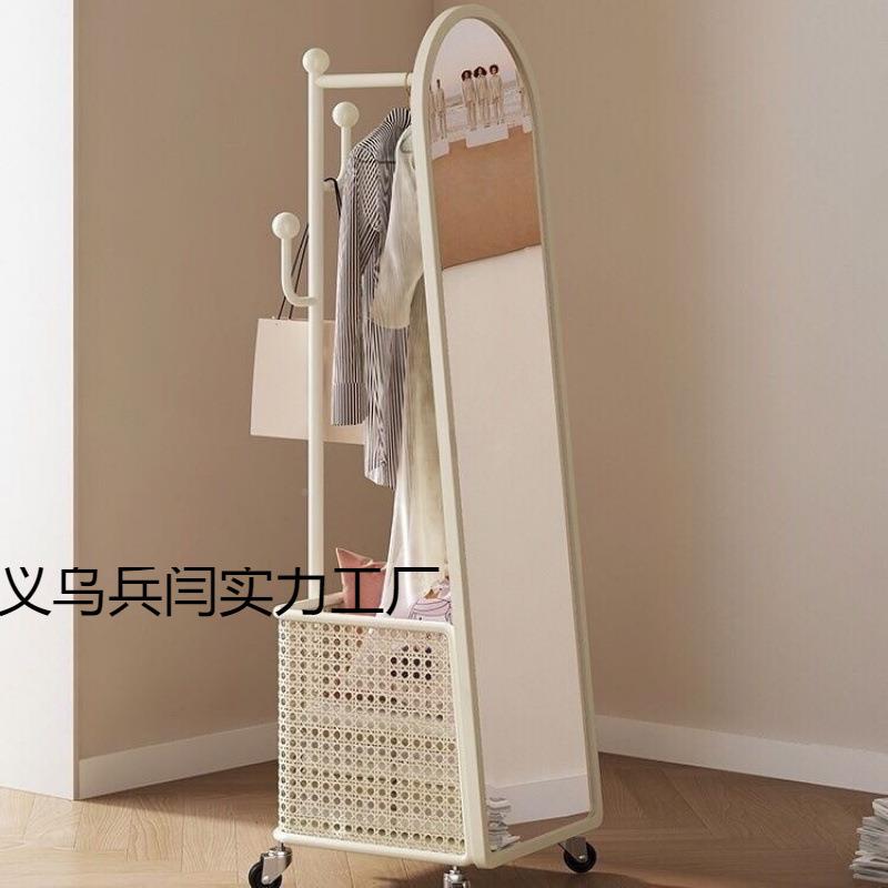 旋转穿衣挂衣架奶落UPS油风全身镜地镜衣帽架镜一体镜卧室子试衣