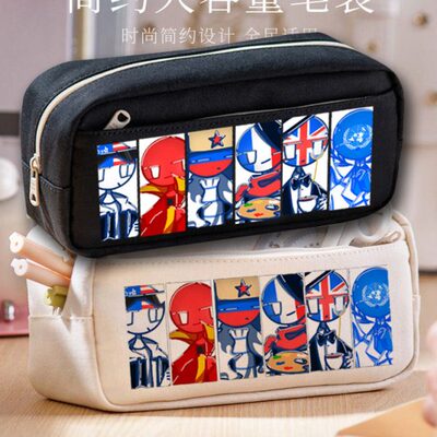 countryhumans ch国拟瓷俄美法英五常周边大容量帆布笔袋文具盒