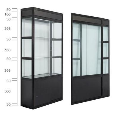 展位布展叠高柜矮柜黑台色白色玻璃展柜折展宝XM123会珠低柜紫砂