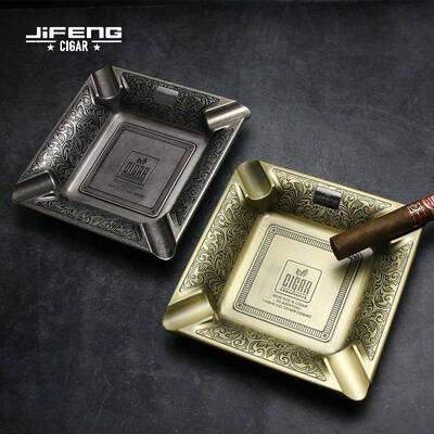 jifen季风大雪484烟灰缸雕刻口径多口茄烟槽时g尚唐草家用雪茄烟