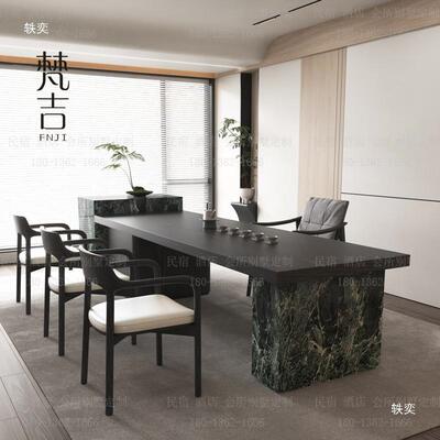 EVM新中茶桌椅组合实木夫家用茶台现代轻墅奢茶式室别办公室泡茶