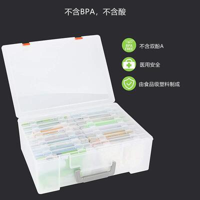 跨境照手提收纳套装大带18个小收NJC纳盒明塑料储物盒透片盒带双