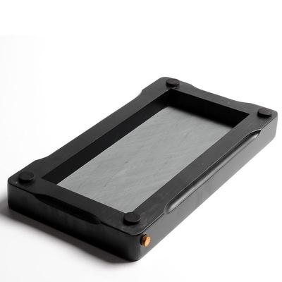 简平约家海用竹制石YHB1茶盘长方排水蓄水茶盘实盘木板茶茶茶台干