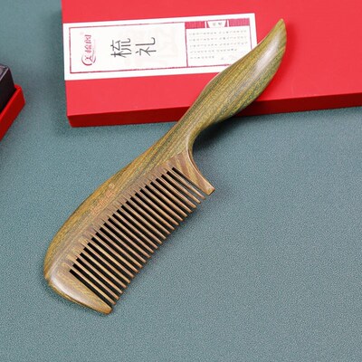 绿檀木梳子檀香木头细齿木料超大号梳正f男士女士