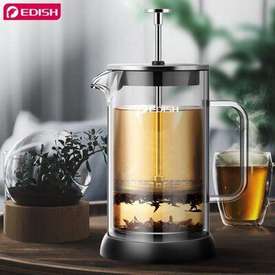 EDISH手冲壶咖啡壶家用煮咖啡滤杯过滤茶壶冲泡茶器具法压壶