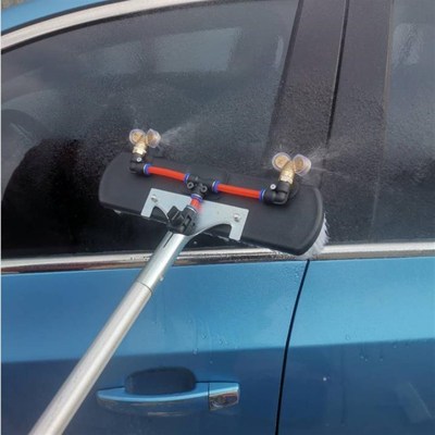 24V大客车洗车神器伸缩长v刷大巴货车洗车拖把12V车载双泵便携车