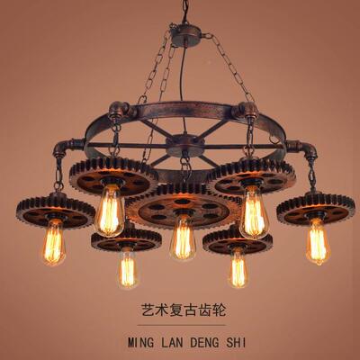 l吧oft工风咖业啡店吧酒复古吊灯BYG-197 创意齿轮服装店吧台网餐