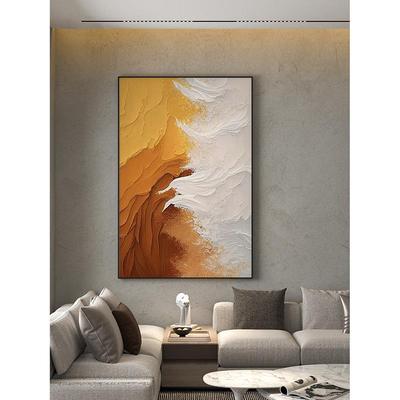 大简约现代黄色渐变抽象气客厅玄关挂装饰画卧室背景版墙EM-2574